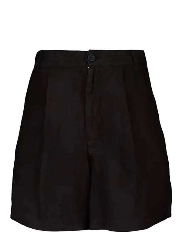 120% Lino Pleated Pocket Shorts - Black