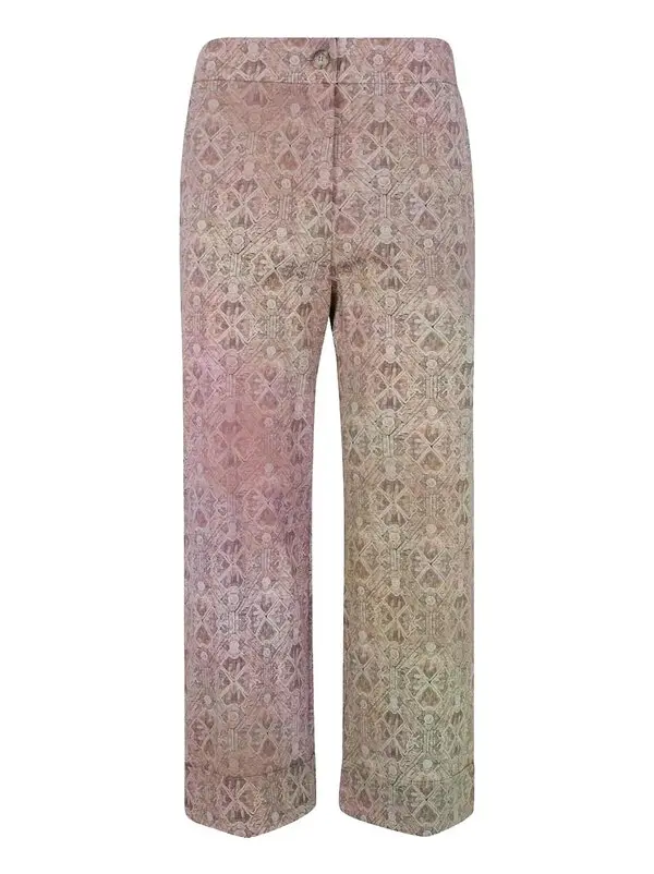 PIERRE-LOUIS MASCIA Geometric-print Wool Trousers - Pink