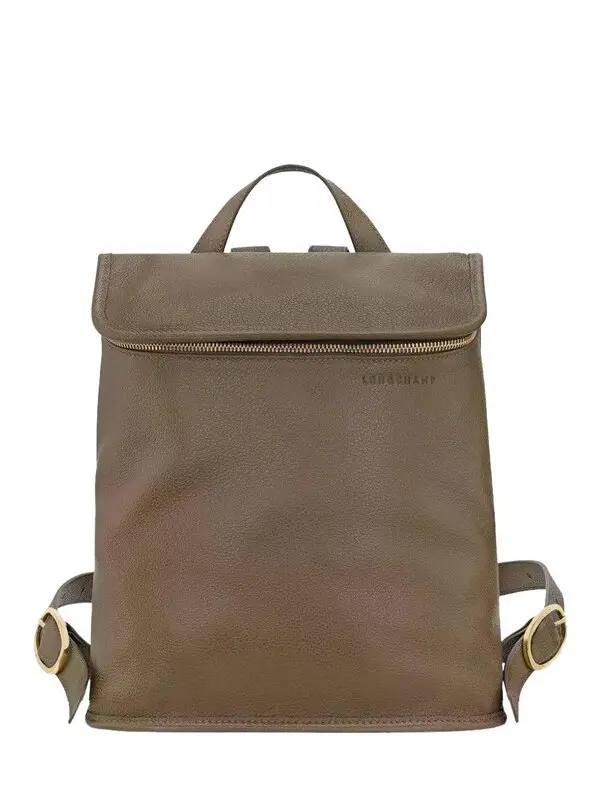 Longchamp Le Foulonné M Leather Backpack - Green