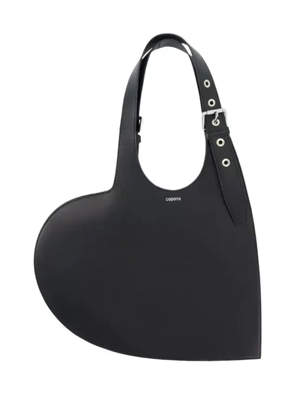Coperni Belt Heart Buckled Tote Bag - Black