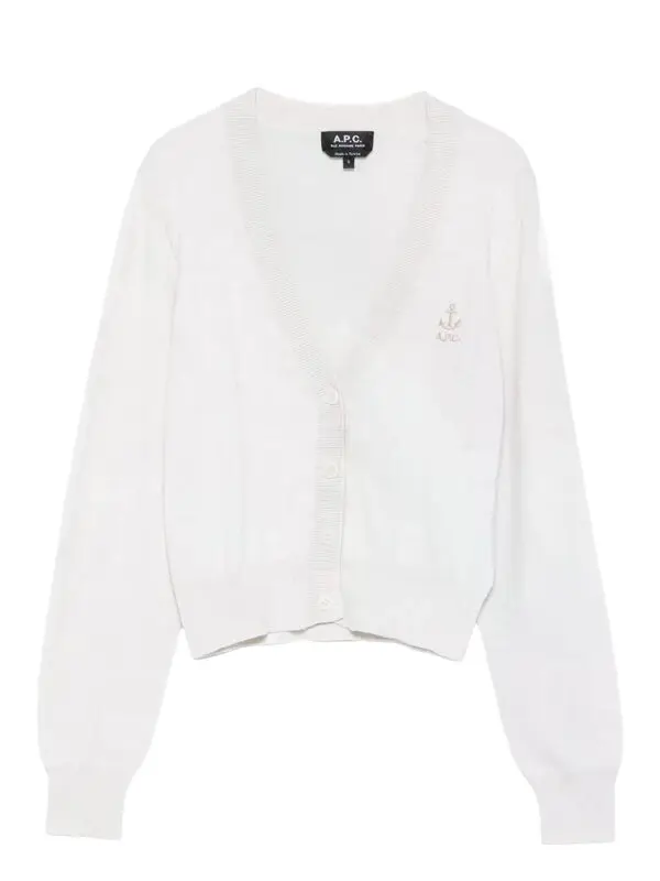 A.p.c. Anchor-embellished Cardigan - White