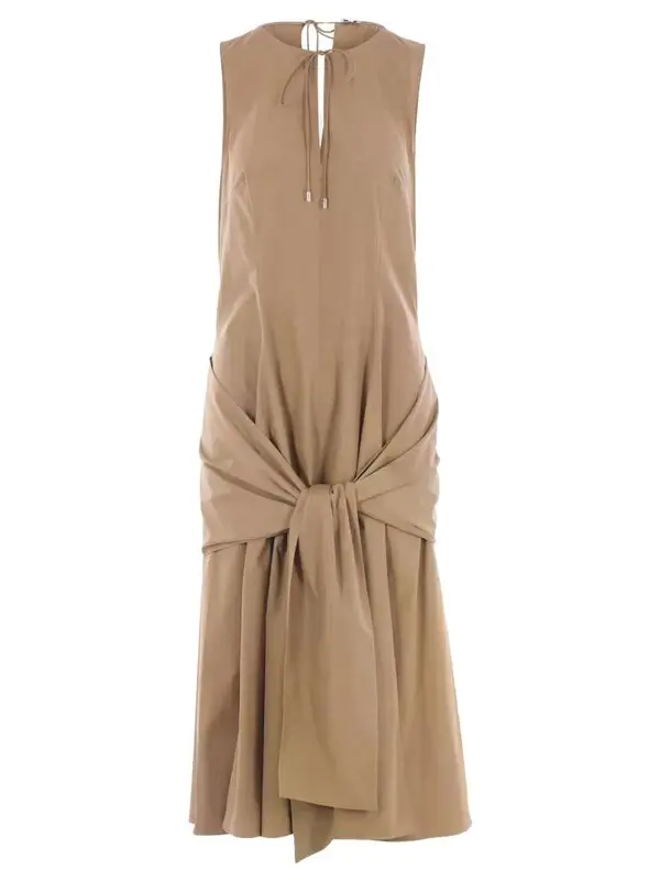 Loewe Tie-detailed Sleeveless Day Dress - Neutrals