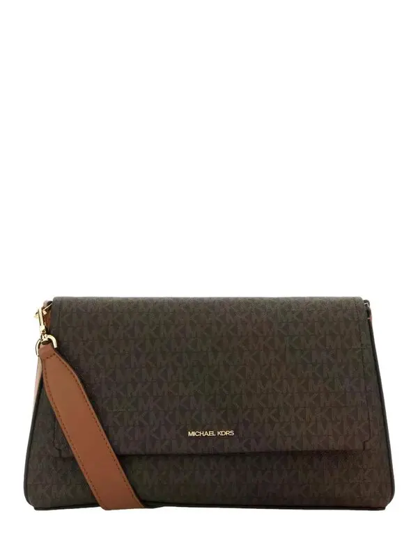 Michael Kors Monogram Flap Crossbody Bag - Brown