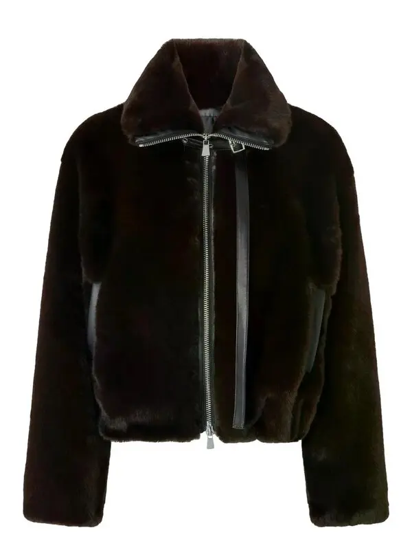Pinko Zip-up Bomber Jacket - Brown