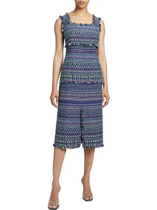 Santorelli Faye A-line Tweed Sheath Dress - Purple Multi