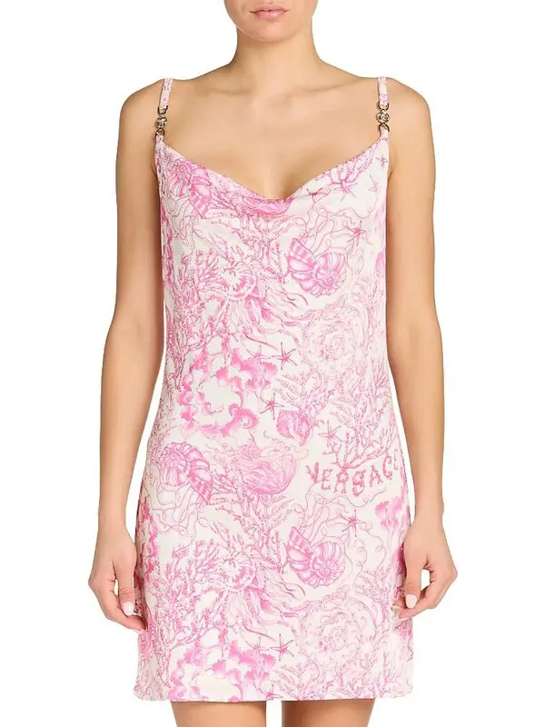 Versace Underwater Barocco Bicolo Dress - Eggshell+d