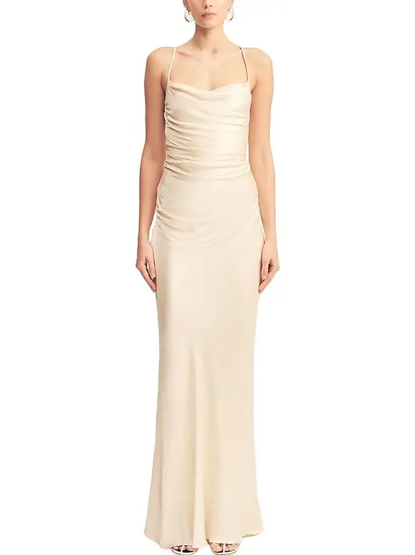 Shona Joy La Lune Lace Up Back Maxi Dress - Cream