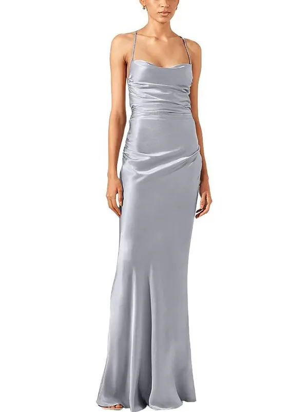 Shona Joy La Lune Lace Up Back Maxi Dress - Powder Blue