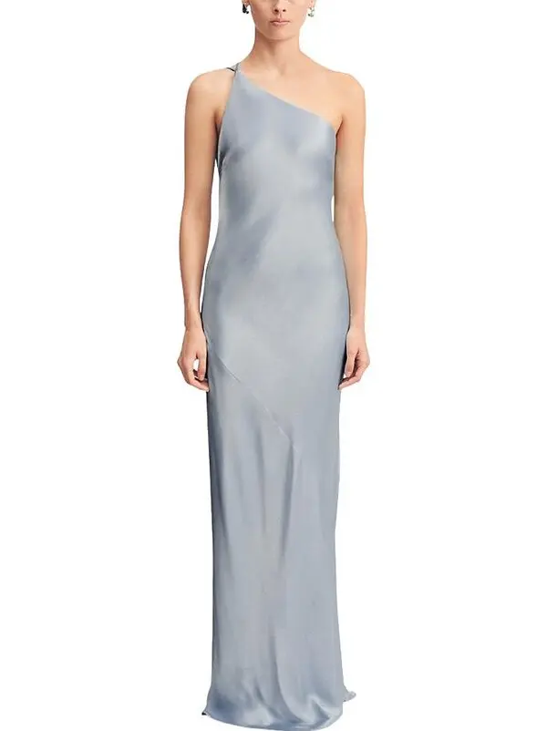 Shona Joy La Lune One Shoulder Cowl Back Gown - Powder Blue