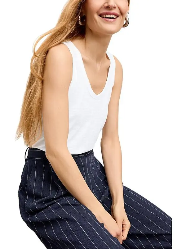 M.M.LAFLEUR Organic Cotton Slub Wyatt Tank - White