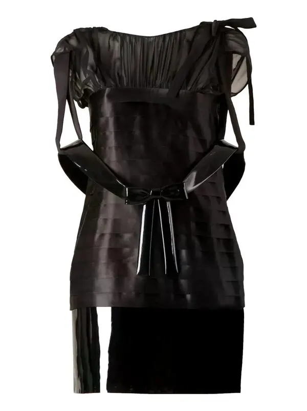 Undercover Silk And Cotton Oversized Dress - Black