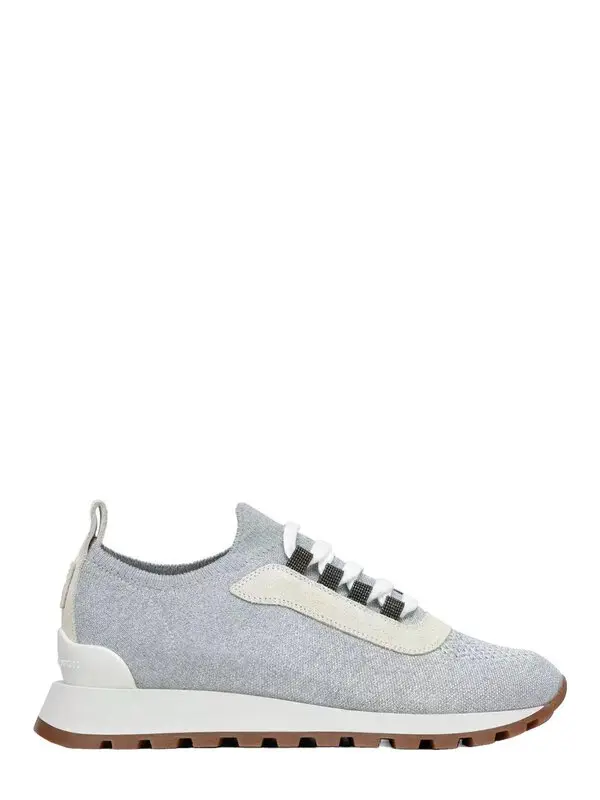 Brunello Cucinelli Lace-up Panelled Sneakers - Grey