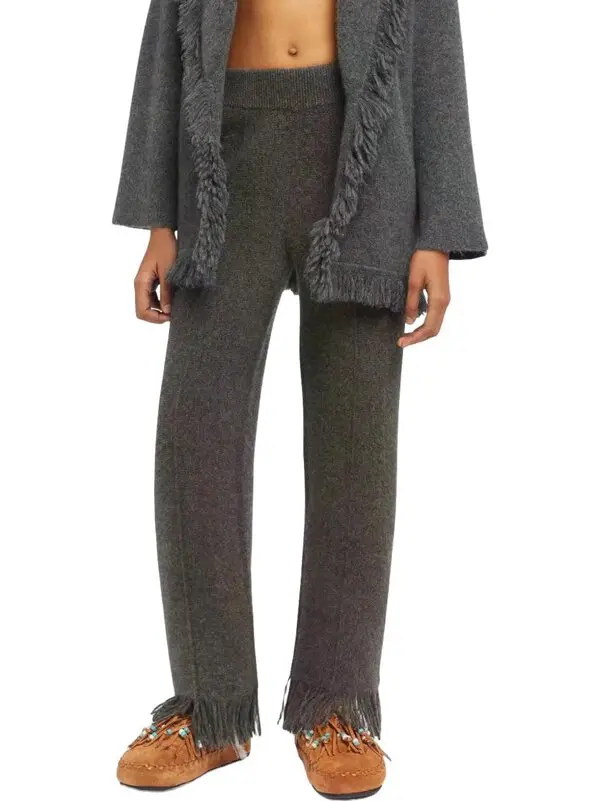 Alanui Fringed Knitted Trousers - Grey