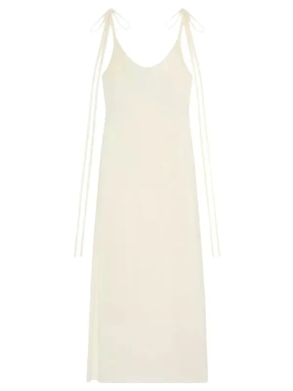 Alanui Tied-strap Side-slit Maxi Dress - White