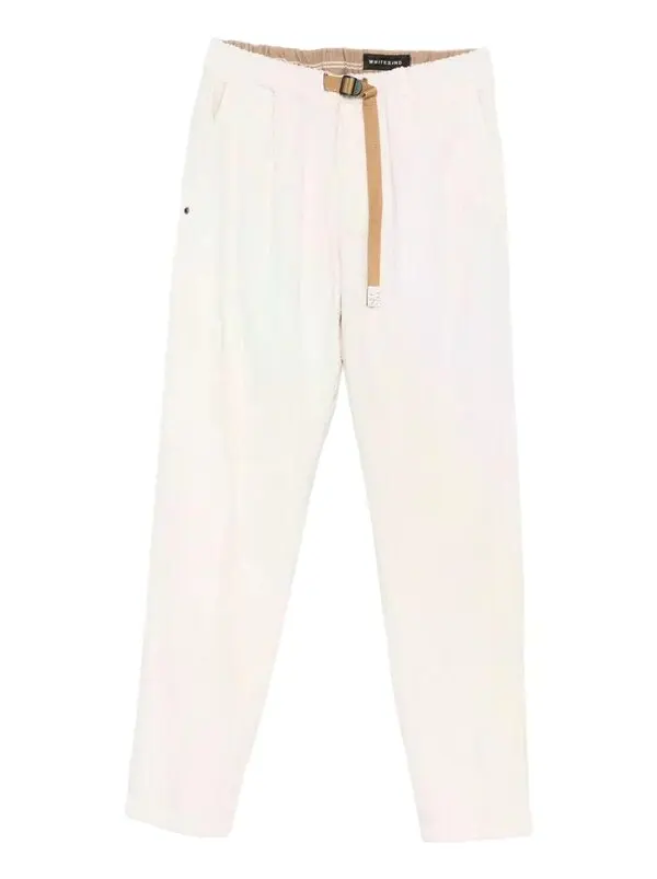 WHITE SAND Belted Corduroy Trousers - Neutrals