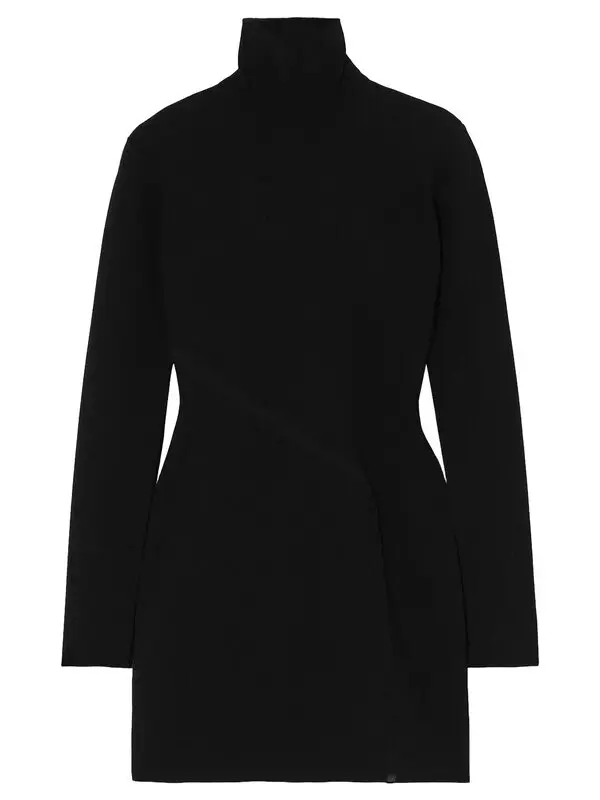 Zeynep Arçay Knitted Mesh-trimmed Mini Dress - Black