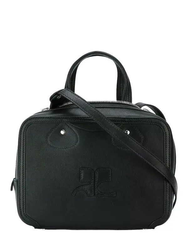COURREGES Square Logo Tote - Black