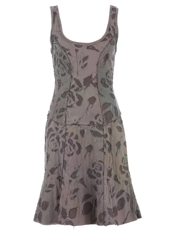 PROJET ALABAMA Floral Stitch Detail Dress - Grey