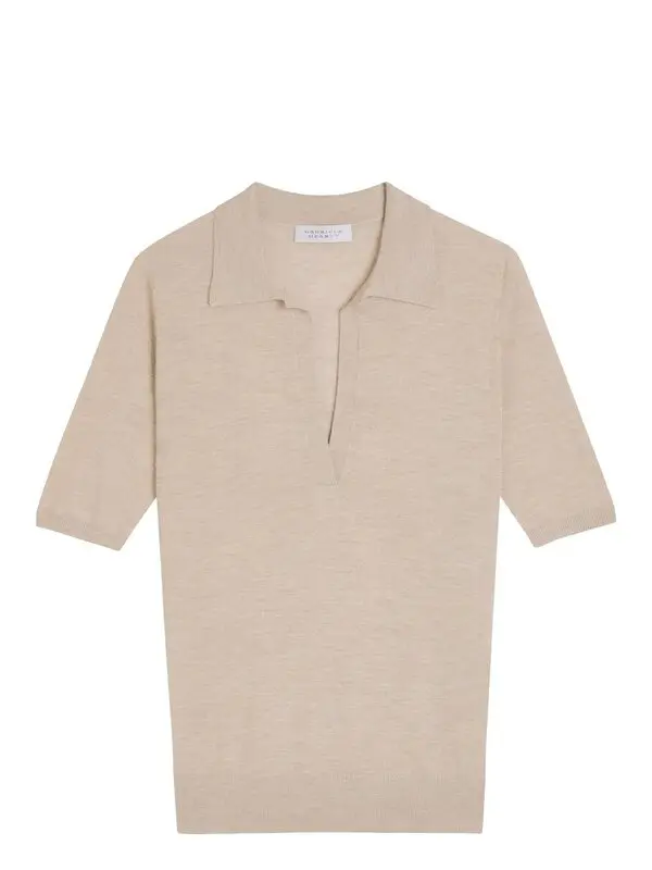 Gabriela Hearst Cashmere And Silk-blend Polo - Beige