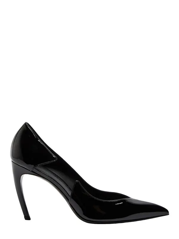 Attico Mia 95 Cut-out Patent Leather Pumps - Black