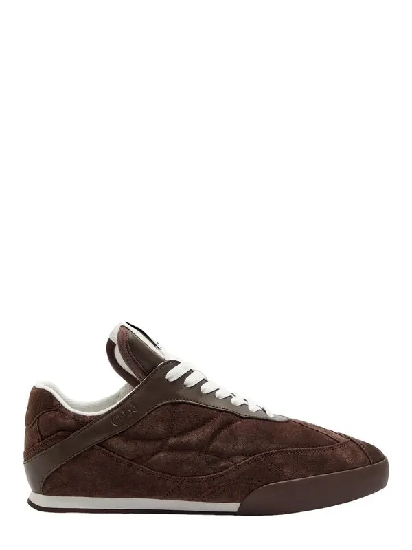 Chloé Kick Quilted Suede Sneakers - Brown