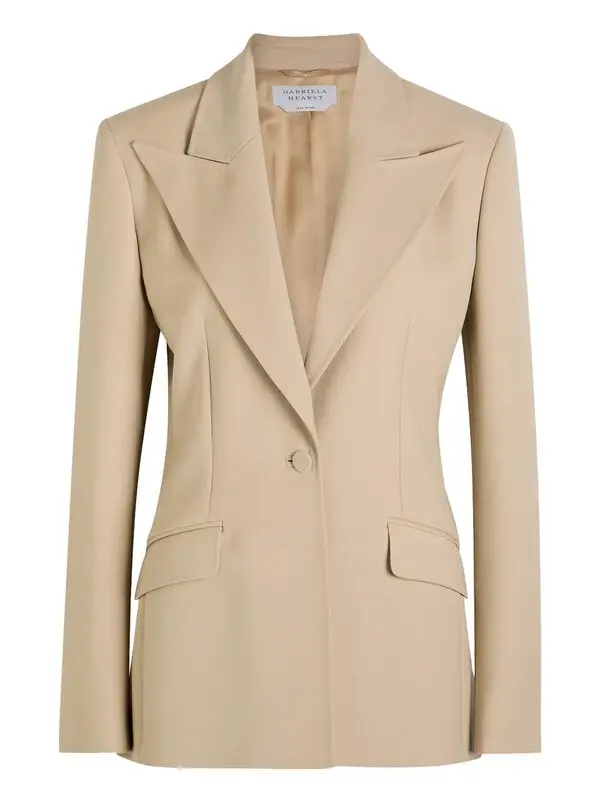 Gabriela Hearst Leiva Wool Blazer - Khaki