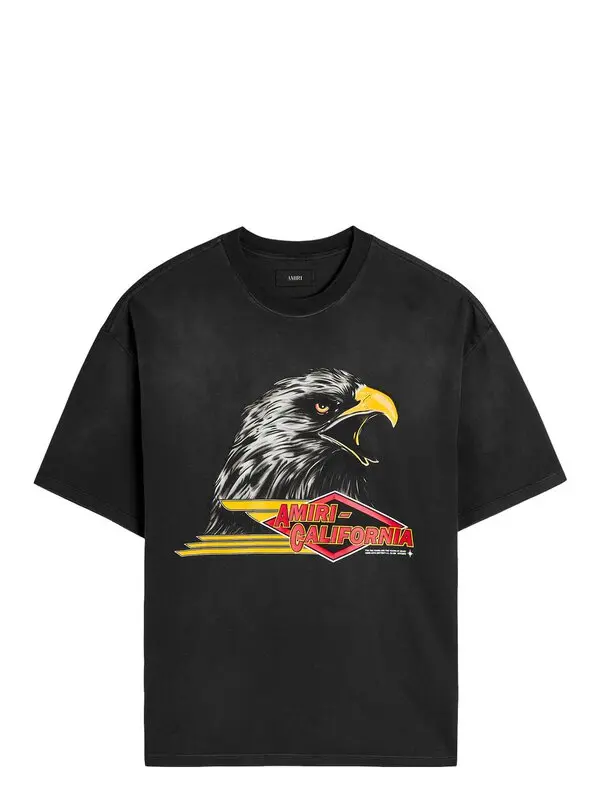 Amiri Eagle Printed Cotton T-shirt - Black