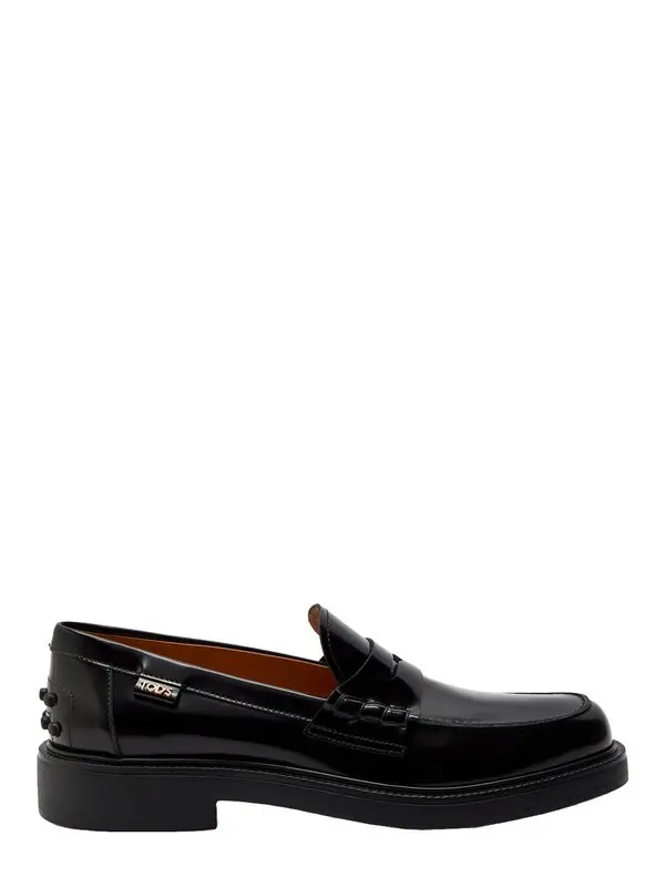 TOD'S Gomma Patent Leather Loafers - Black