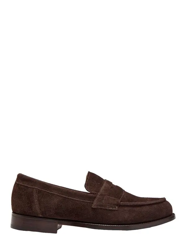 Grenson Epsom Suede Loafers - Brown