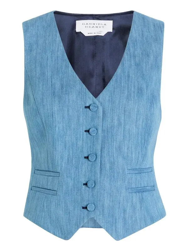 Gabriela Hearst Coleridge Cotton-blend Vest - Blue