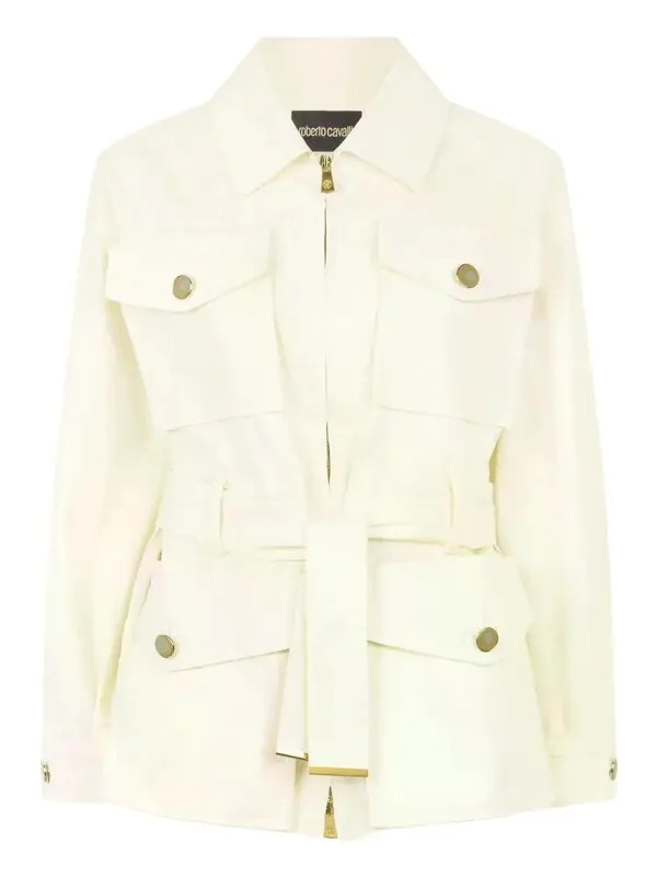 Roberto Cavalli Belted Jacket - White