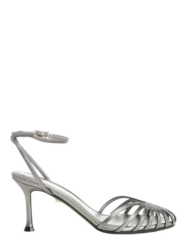 ALEVI MILANO 75mm Ally Leather Sandals - Silver