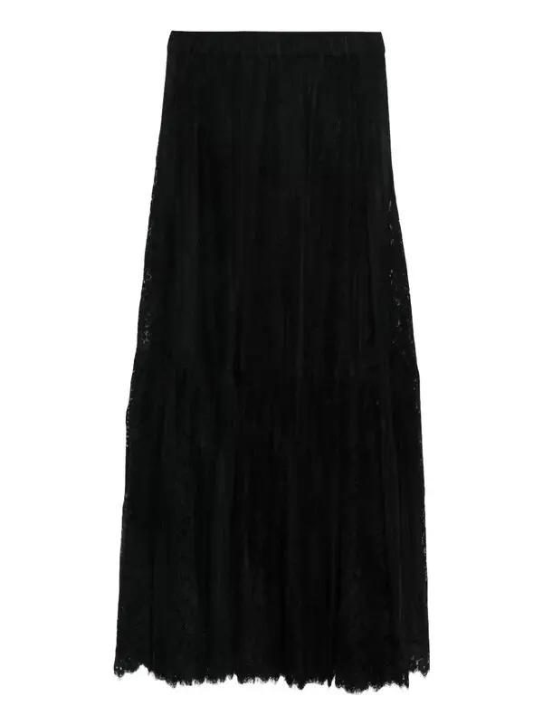 HERSKIND Patsy Lace Tiered Maxi Skirt - Black