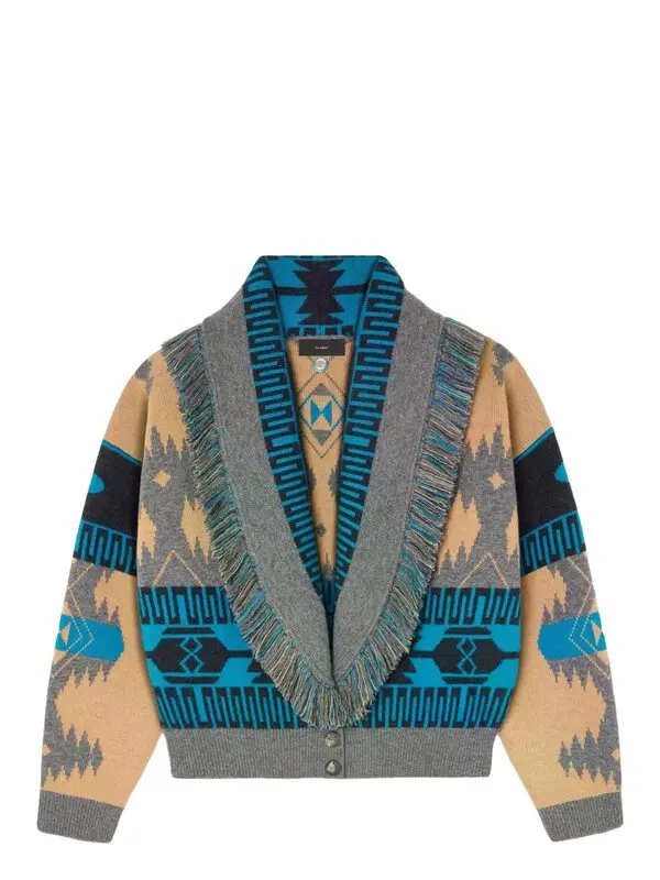 Alanui Icon Jacquard Fringe Bomber Jacket - Neutrals