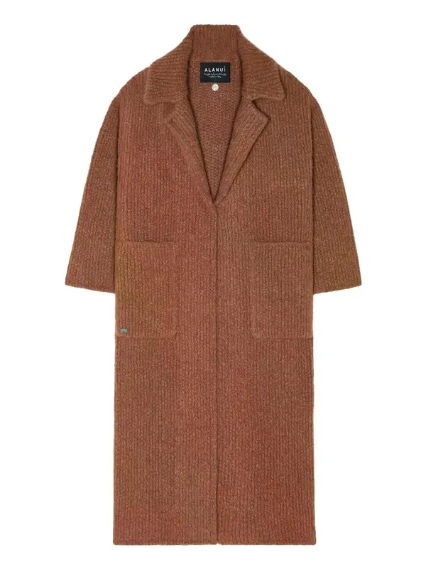 Alanui Ribbed Knit Belted Coat - Brown