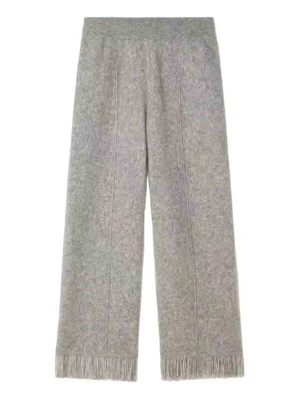 Alanui Fringed-hem Trousers - Grey