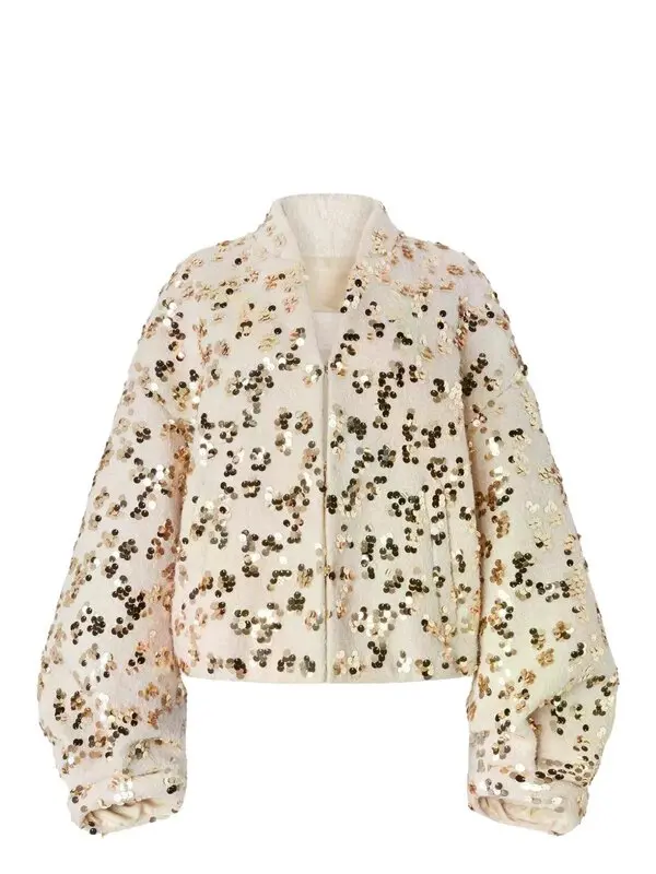 GENNY Sequin-embellished Jacket - Neutrals