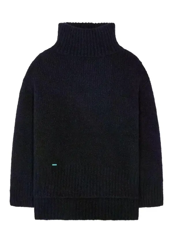 Alanui Ribbed Knit Turtleneck Sweater - Blue