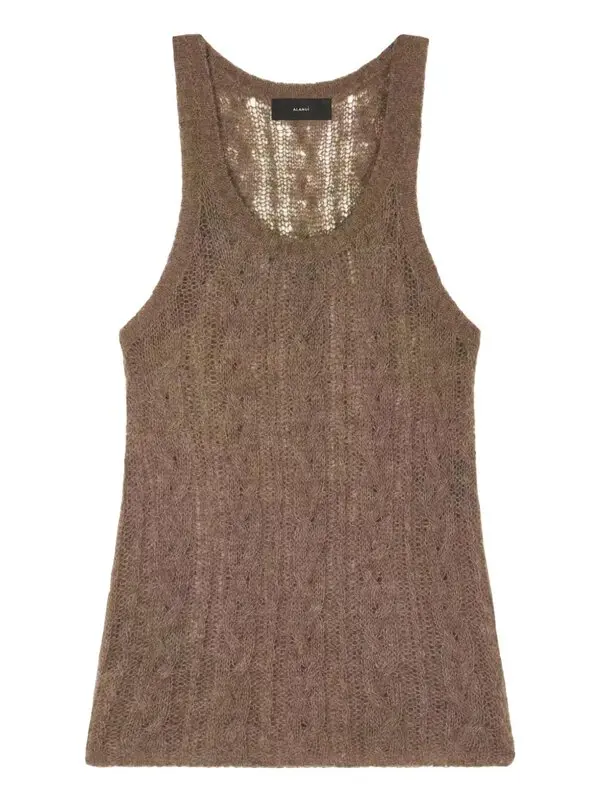 Alanui Cable-knit Tank Top - Brown