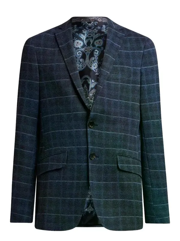 Etro Check-motif Quilted Jacket - Blue