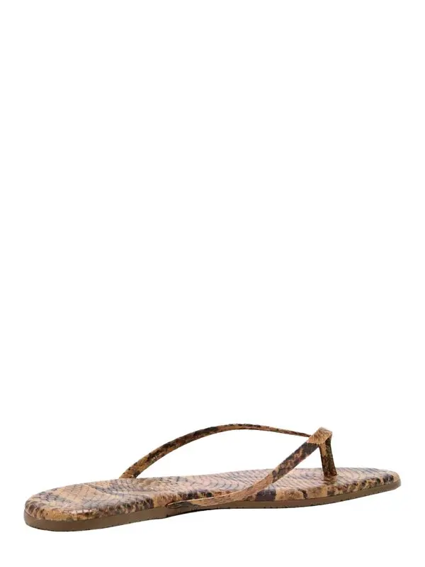 Tkees Snakeskin Thong Sandals - Brown
