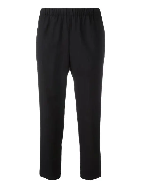 Comme Des Garçons Pinstriped Cropped Trousers - Blue