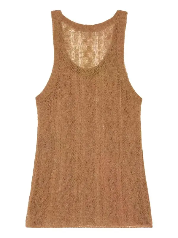 Alanui Cable-knit Tank Top - Brown