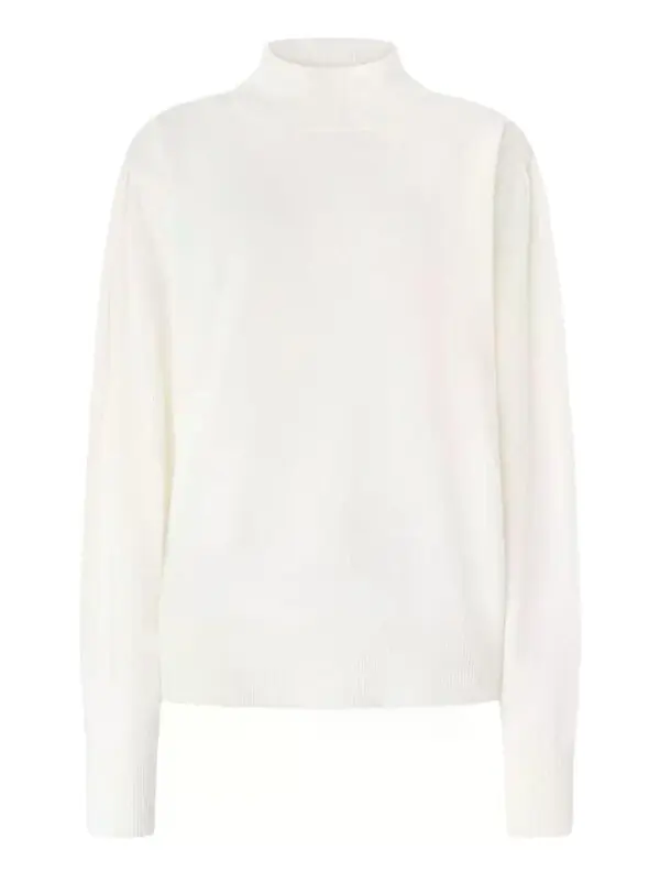 GENNY High-neck Puff-sleeve Sweater - White