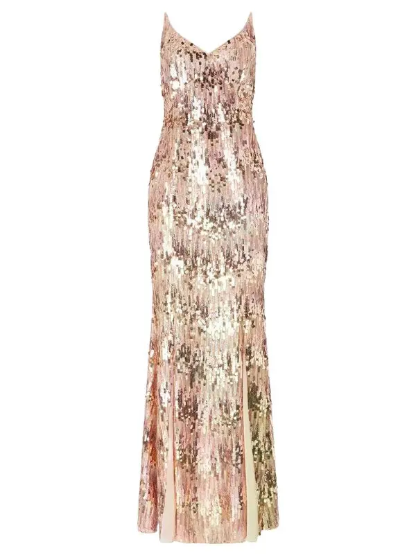 GENNY Sequin-embellished Split Cocktail Dress - Pink
