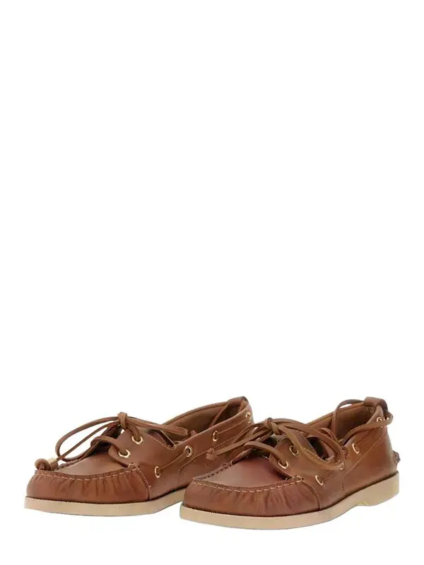 GOLDEN GOOSE Leather Lace-up Loafers - Brown