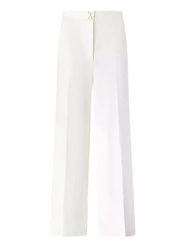 GENNY Wide-leg Trousers With Crystal Detailing - White