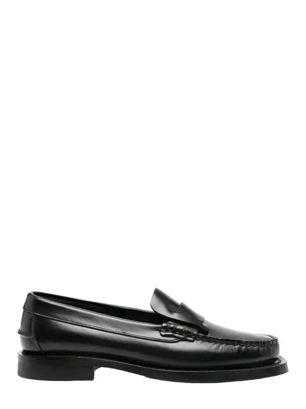 Hereu Leather Penny Loafers - Black