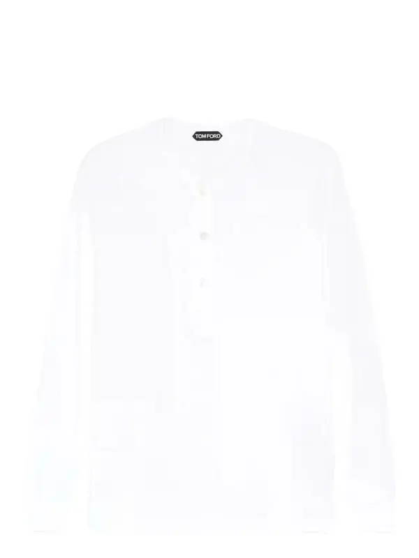 TOM FORD Ribbed Henley T-shirt - White