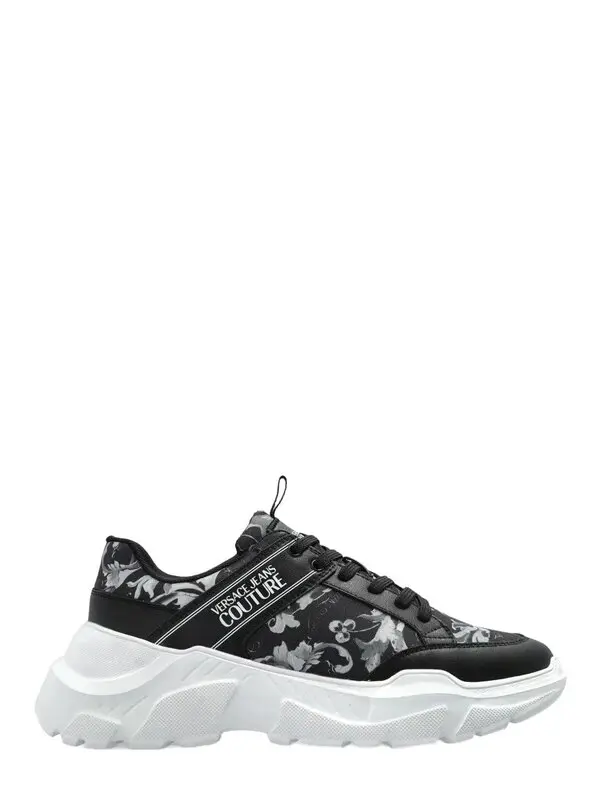 Versace Baroque-print Platform Sneakers - Black